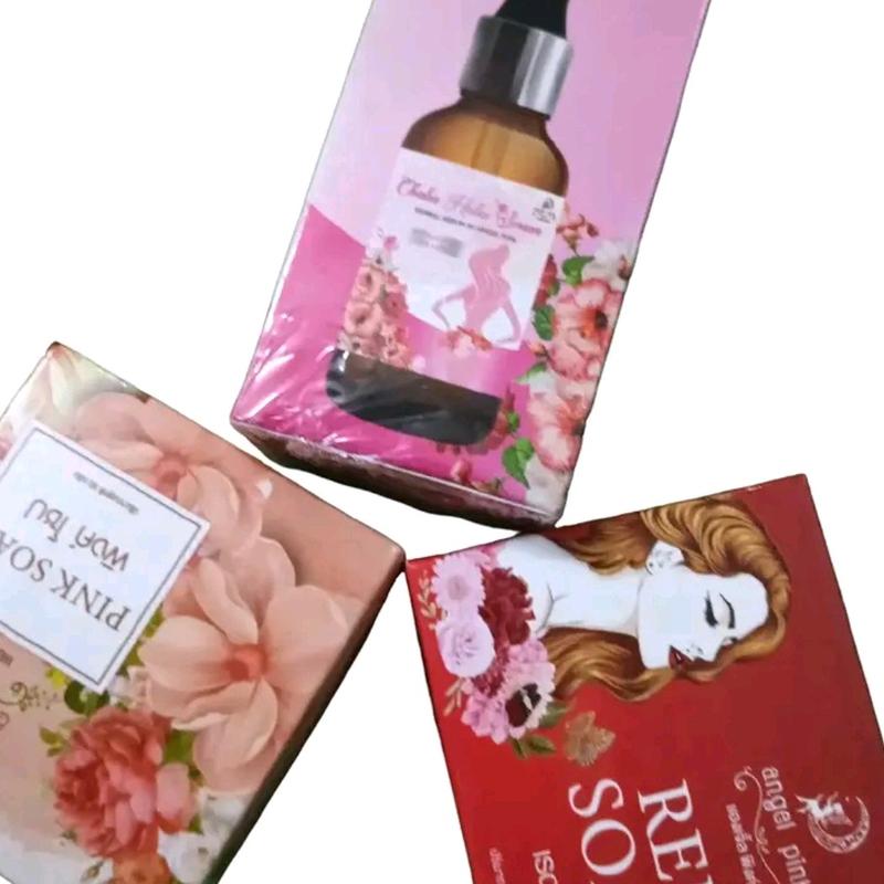 pink soap pinkserum red soap 3in1 set body skincare set cosmetics ...