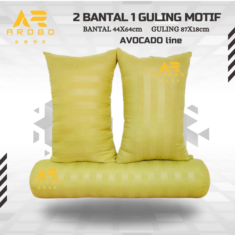 2 Bantal Gratis 1 Guling Motif Tidur Isian Silikon Kain Katu - Shop ...