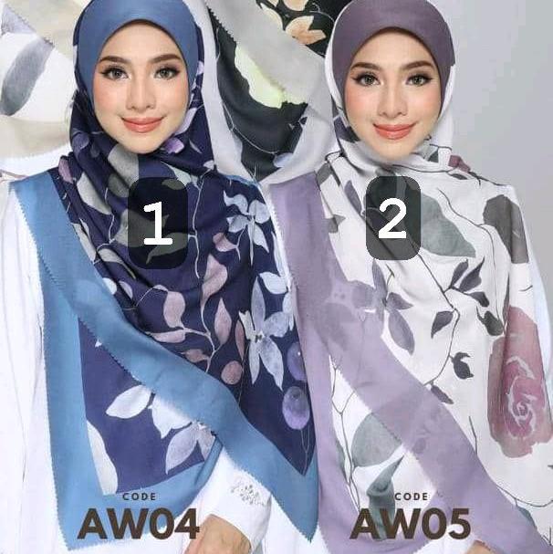 Bawal Awning Printed Bidang 50 Awning Scuba - Hijab - TikTok Shop Malaysia