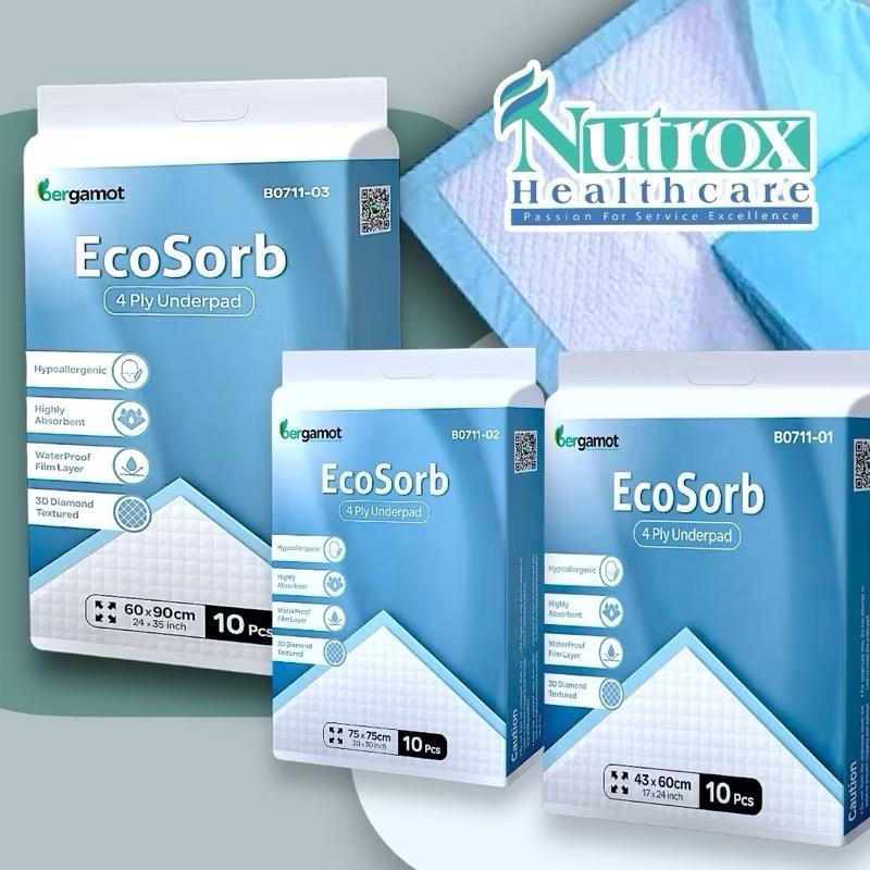 ECOSORB 4ply Underpad | 10 Pieces/pack - 4 layers Anti-Leak Technology ...
