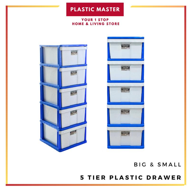 5 Tier Plastic Drawer Large Capacity Plastic Drawer Storage Cabinet ...