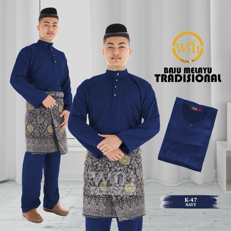 BAJU MELAYU TRADISIONAL NAVY BLUE (BERPESAK) - TikTok Shop Malaysia