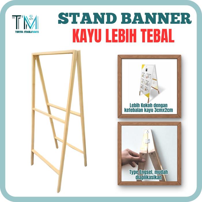 Jual Rangka Stand Banner Kayu / Tipe Engsel / Kayu Lebih Tebal 3cm X ...