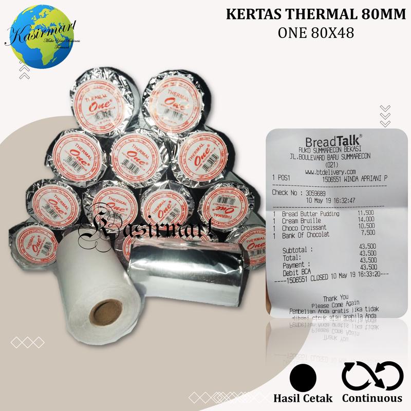 Paper Roll Struk Thermal One 80x50 79x48 79x50 80x48 Struk Kasir - Shop ...