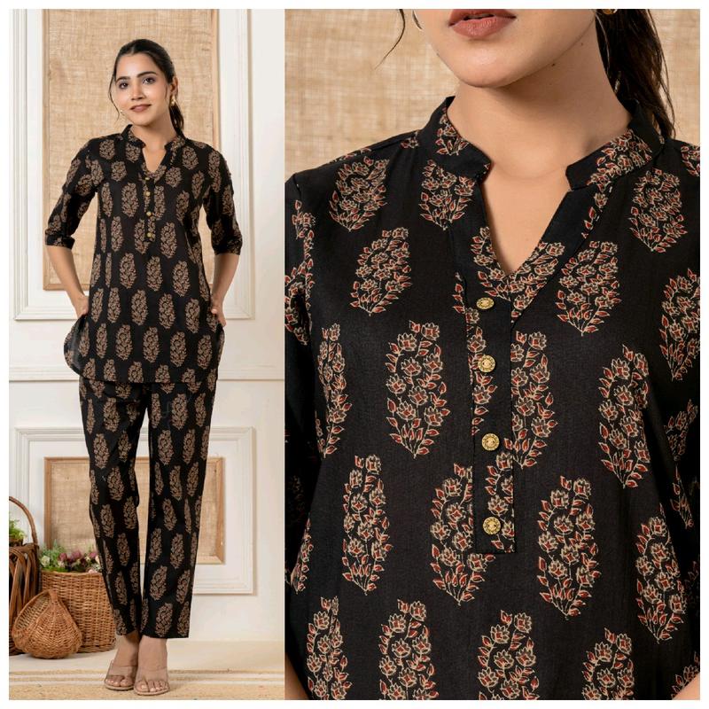 AJ BEAUTIFUL COTTON HIGH NECK CO-ORD SET - TikTok Shop Malaysia