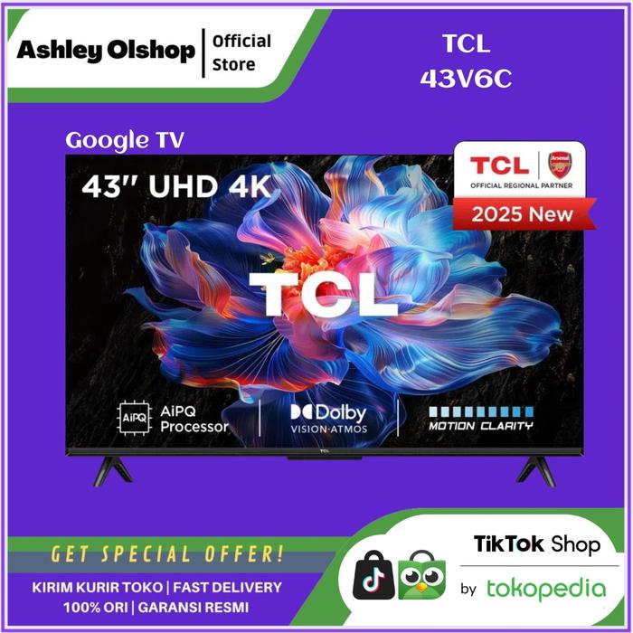 Promo Google TV TCL 43V6C 4K UHD Dolby Audio TCL 43 Inch V6C New Series ...
