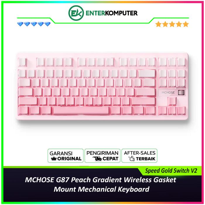 Promo MCHOSE G87 Peach Gradient Wireless Gasket Mount Mechanical ...