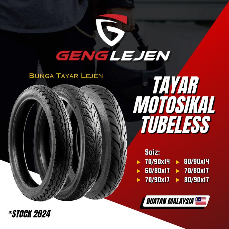 GENGLEJEN Tayar Motor Tubeless 80/90-17 70/90-17 Bunga diamond - TikTok ...