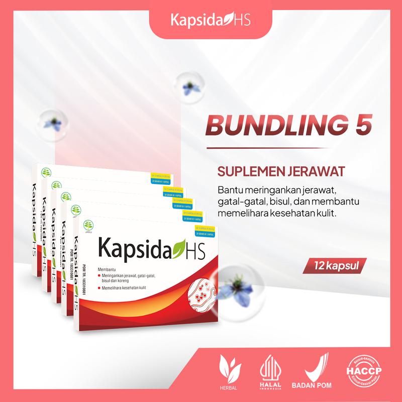 Bundle 5 Kapsida HS - Suplemen Herbal Jerawat, Gatal-gatal, Bisul ...