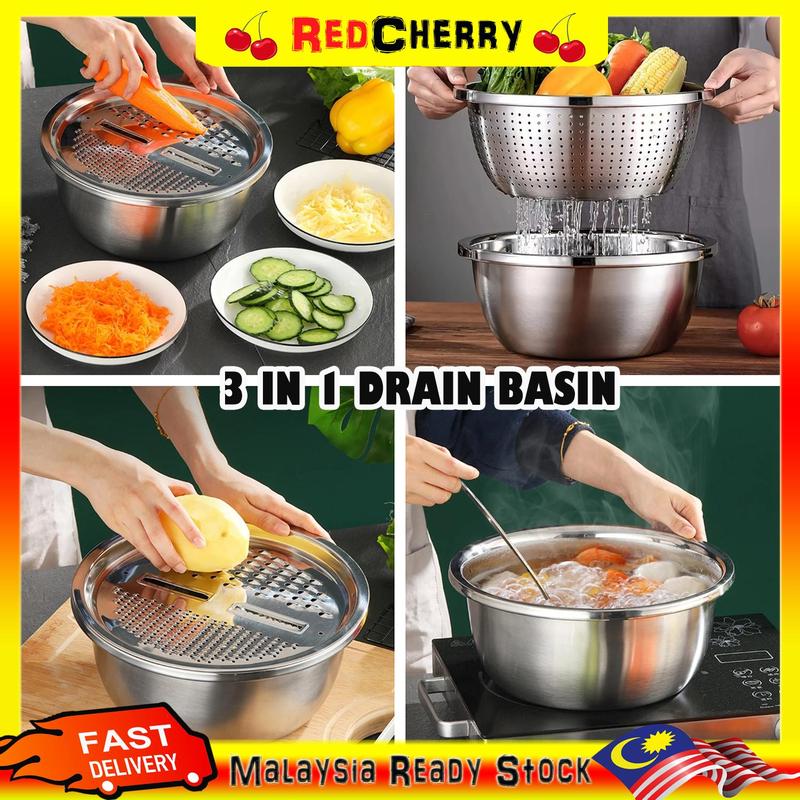 3PCS/Set Set Pengisar Sayur Alat Dapur / Multifunctional Stainless ...
