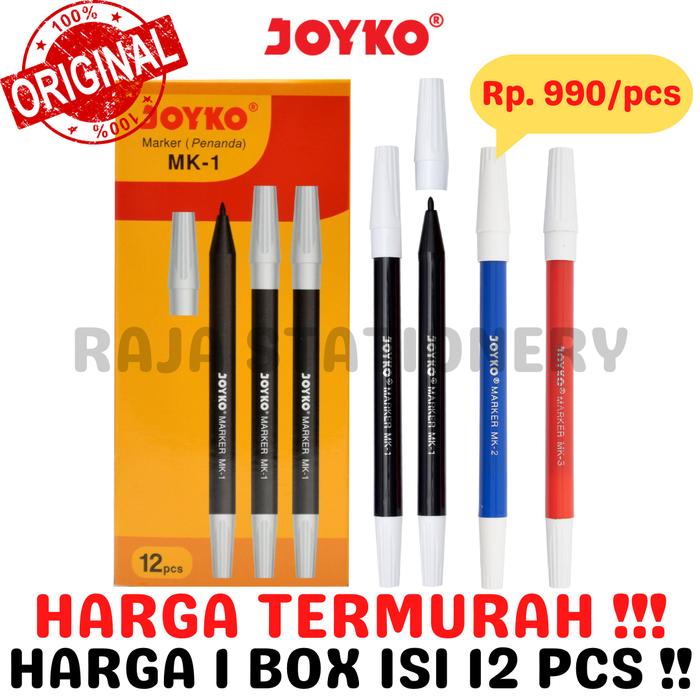 Promo JOYKO MARKER BLACK BLUE RED PAPER SPIDOL KECIL JOYKO HITAM BIRU ...
