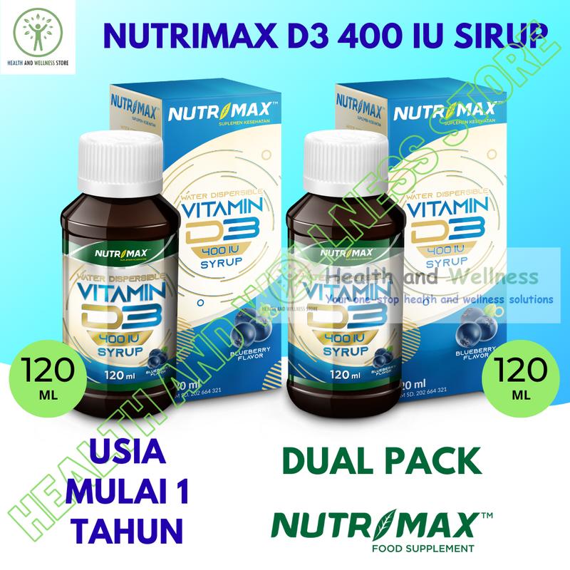 NUTRIMAX VITAMIN D3 400 IU SYRUP 120 ML DUAL PACK VIT D IMUN - Shop ...