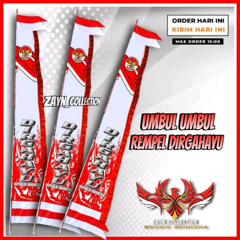 BENDERA UMBUL UMBUL REMPEL MOTIF DIRGAHAYU PANJANG 3,5 METER - Shop ...