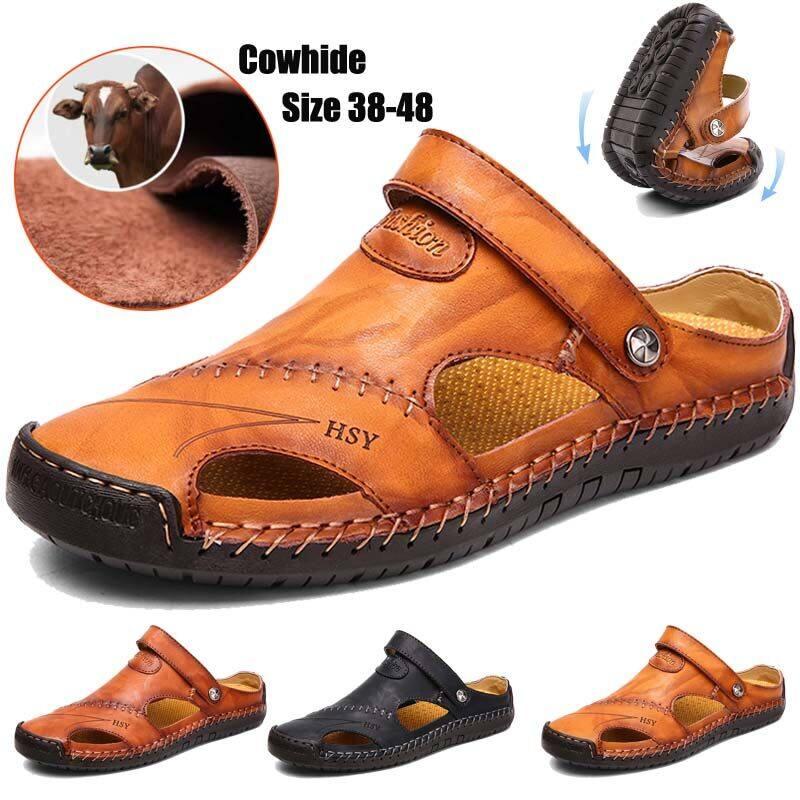 Ready stock new men sandals genuine leather shoes for men sandal ...