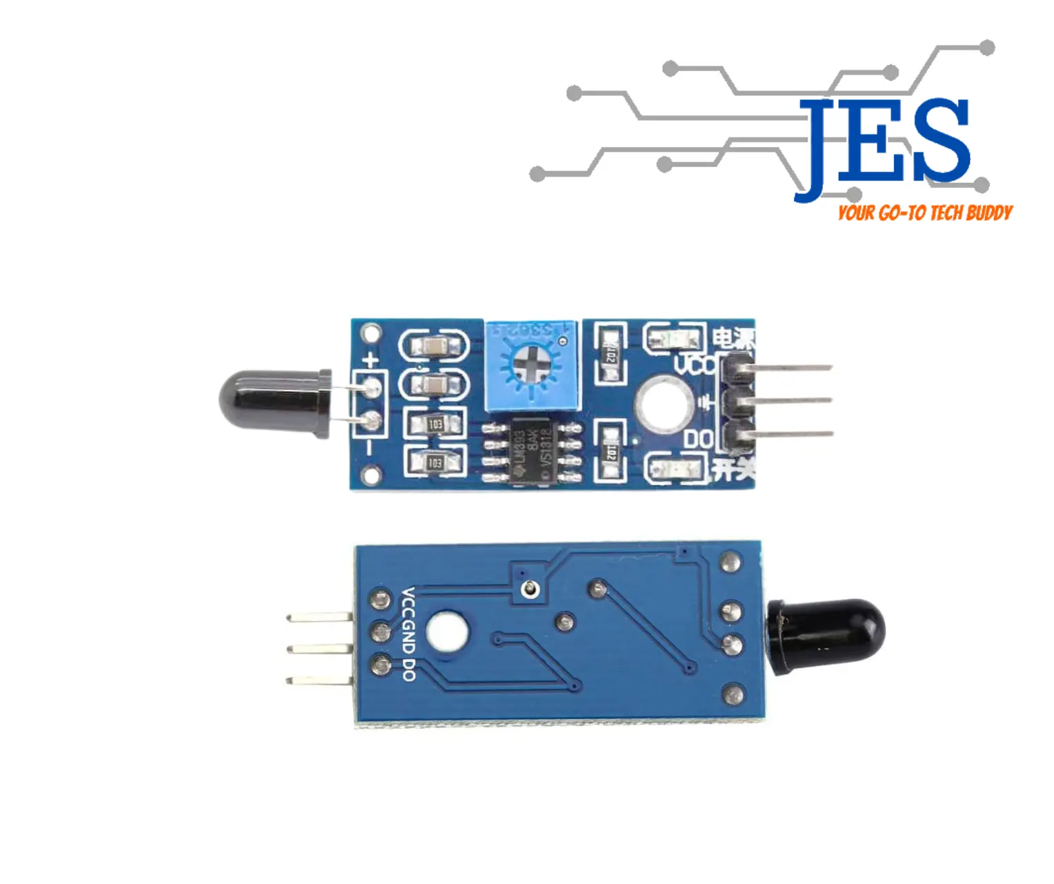 Flame Sensor Module - 3 pins with IR Detection [JES Electronics ...