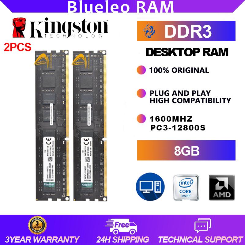 Kingston Memory RAM 2PCS 8GB 2RX8 PC3-12800U DDR3 1600Mhz 240Pin ...