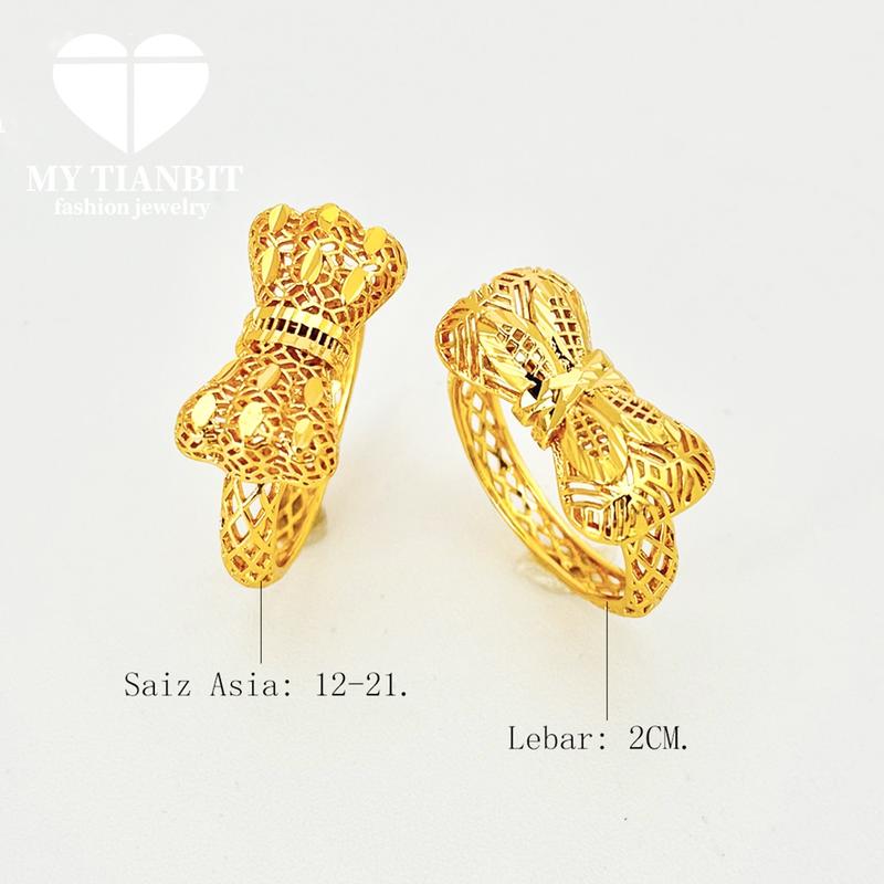 Cincin Titanium Rama-rama, Bersalut Emas, Untuk Wanita, Lebar: - TikTok ...