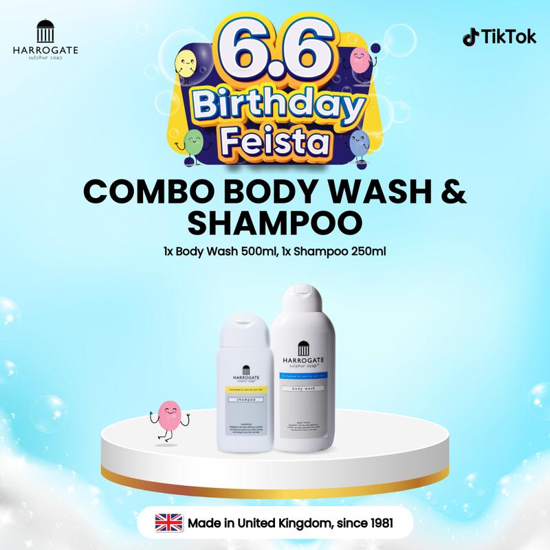 COMBO BODY WASH & SHAMPOO (1x Body Wash 500ml, 1x Shampoo 250ml ...
