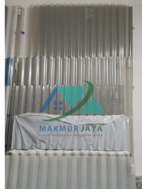 Fiber gelombang + UV pro 3.0 m warna susu / Atap fiber transparan pvc ...