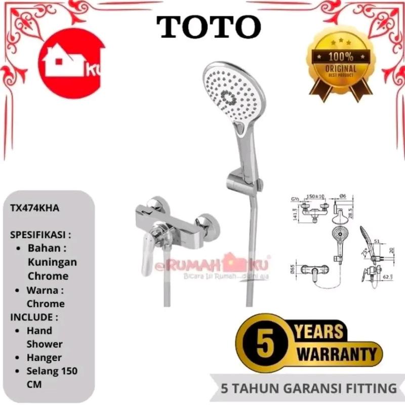 Shower Set Panas Dingin TOTO TX474KHA Single Lever Shower Set - Shop ...