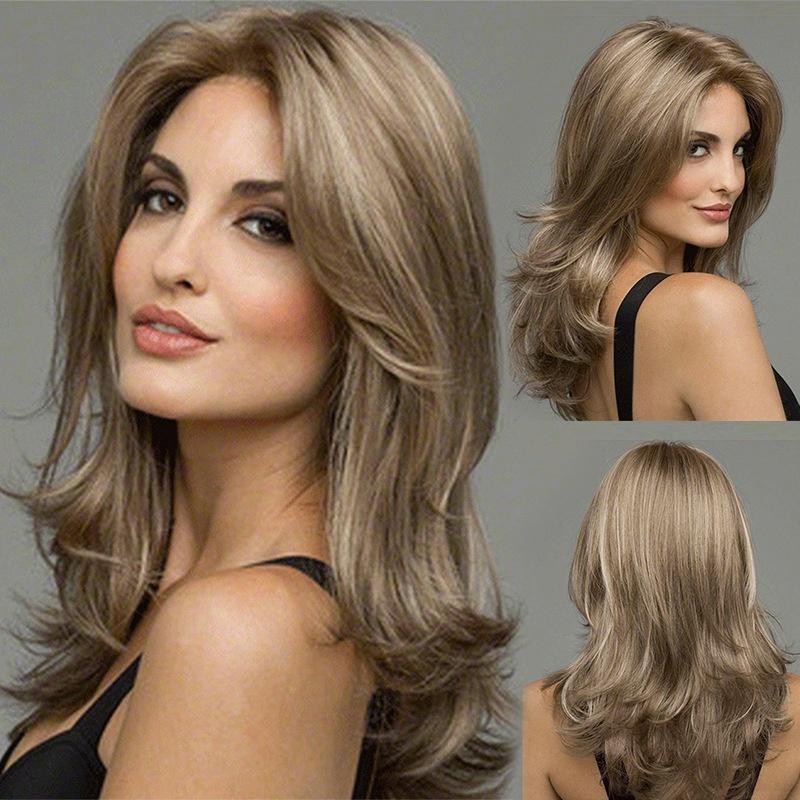 Women's European and American fashion split wig high temperature ...