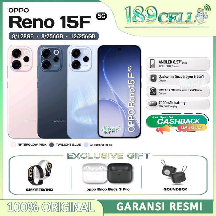 Promo Oppo Reno 15F 5G [8/256GB] [12/256GB] - Snapdragon 6 Gen 1, 50MP ...