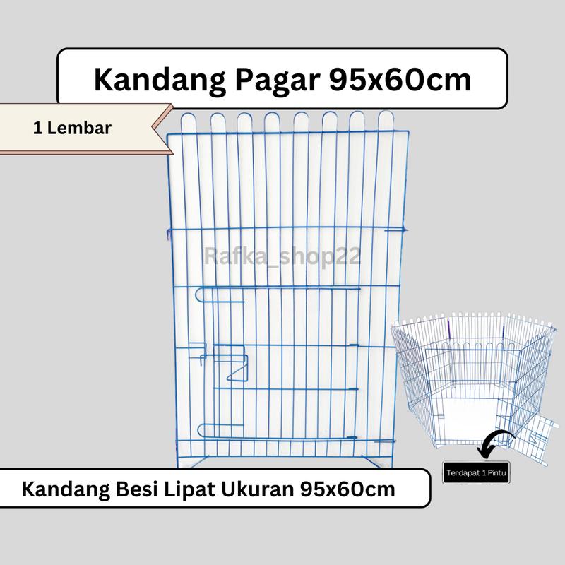 Kandang Pagar kucing kelinci anjing Besi Lipat tebal ukuran 95x60 ...
