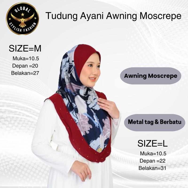 Tudung Ayani Soft Awaning Mosscrepe Hijab - TikTok Shop Malaysia