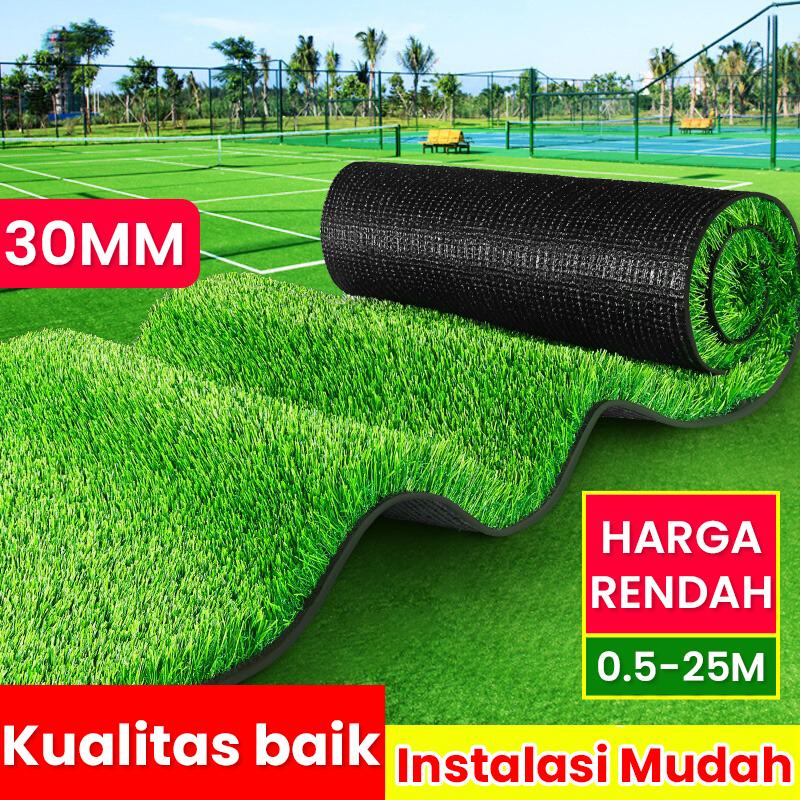RUMPUT SINTETIS UKURAN 1M X 6M TIPE SWISS TEBAL 3 CM PREMIUM Hijau ...