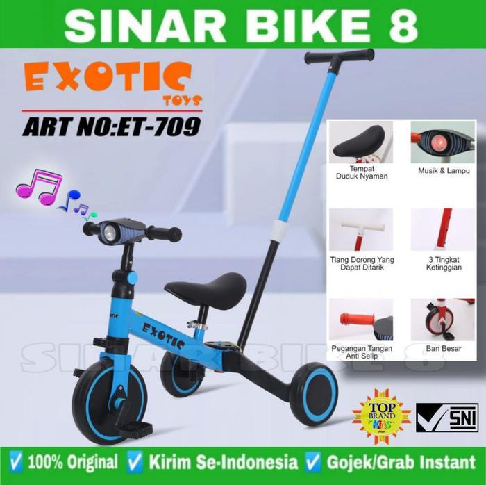 Jual Sepeda Roda Tiga 3 Push Bike / Balance Bike EXOTIC ET 709 Stir Tricycle Anak - Kota ...