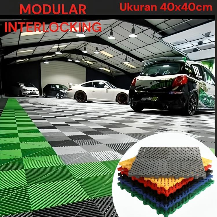 Lantai garasi modular Interlocking ( 40cmx40cm )BERMOTIF GERIGI - Shop ...