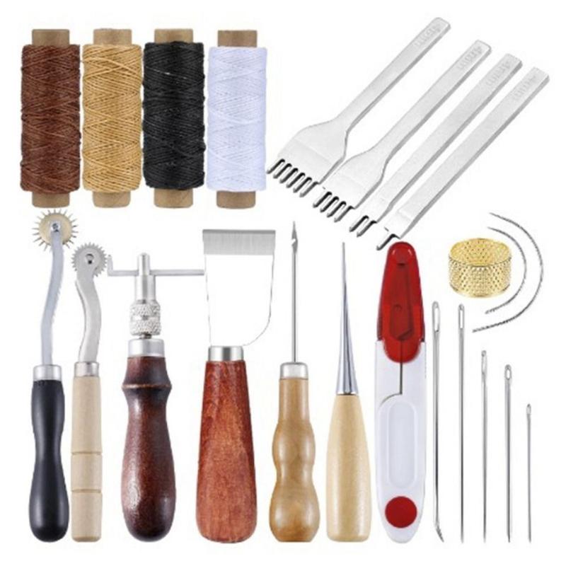 Kit Alat Kraf Ukiran dan Memotong Kulit, DIY, Jahitan Kulit Profesional ...