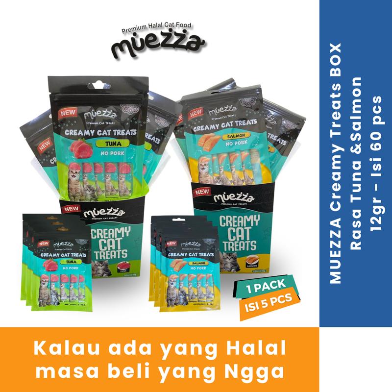 Muezza Creamy Treats Box 12 gr - Isi 60 Snack Kucing Basah - Shop ...
