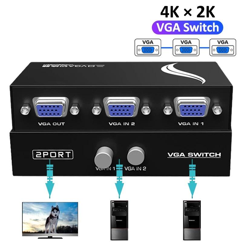 VGA Switch 2 / 4 Port Manual Press Button Swap Host VGA Vide - TikTok ...
