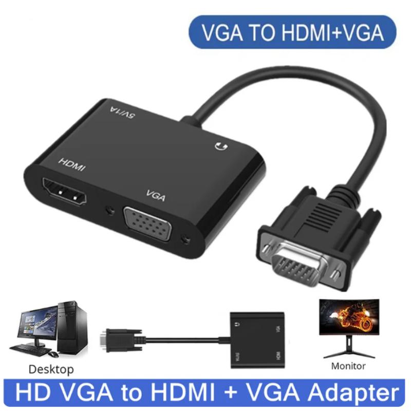 VGA to HDMI VGA adapter, 1080P VGA splitter 1 in 2 output fo - TikTok ...