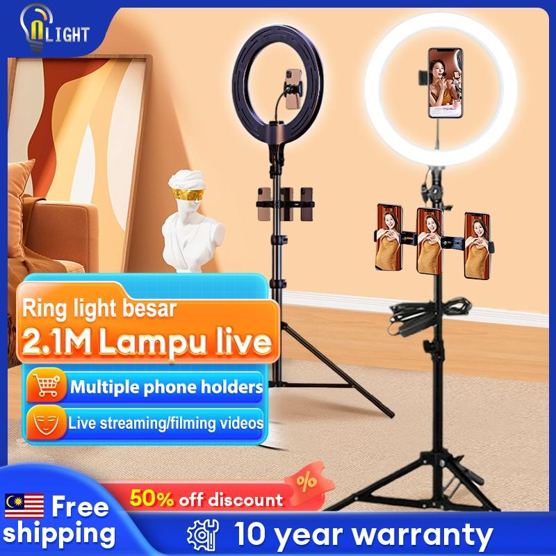 LED Ring Light with 210cm Tripod Stand Phone Holder with Selfie ...