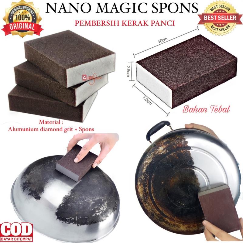 ( BISA COD ) PROMO SPONS PEMBERSIH KERAK PANCI / NANO MAGIC SPONS ...