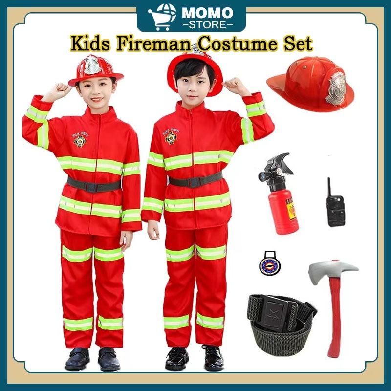 Fireman Costume For Kids Firefighter Cosplay Uniform Clothin - TikTok ...