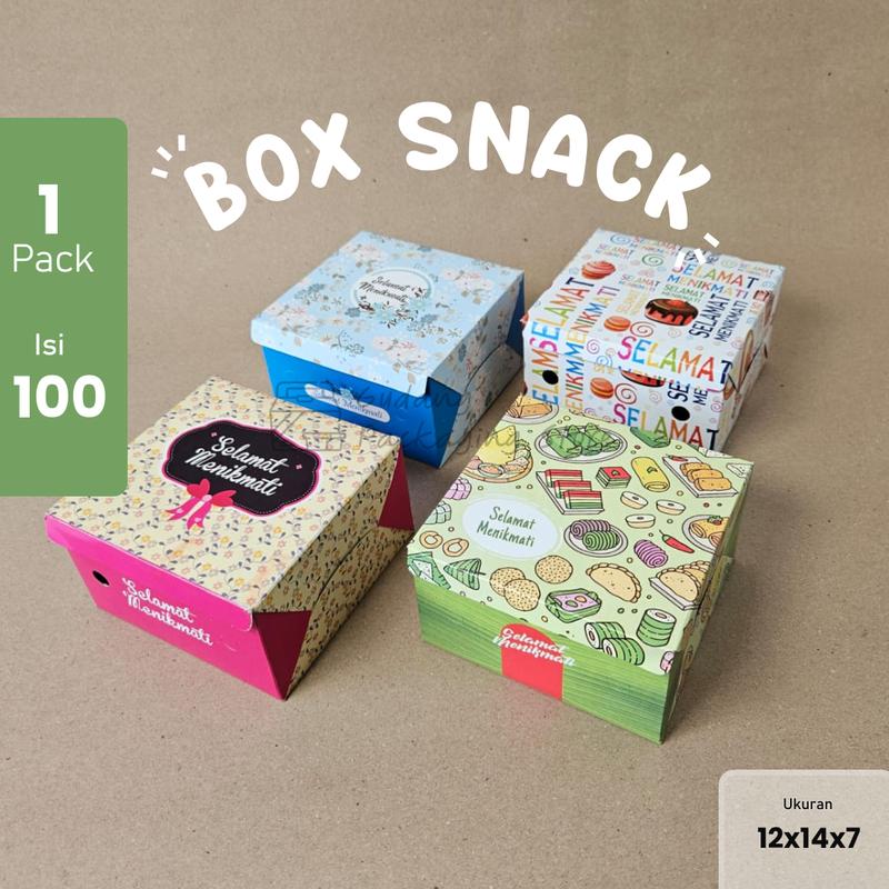 100 pcs / 12x14 / Box Snack/ Dus Kue / Kotak Hajatan / 250 gr - Shop ...