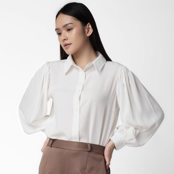 Jual BENHILL Kemeja Wanita " Seori" Tops Lengan Panjang Puff New Colors ...