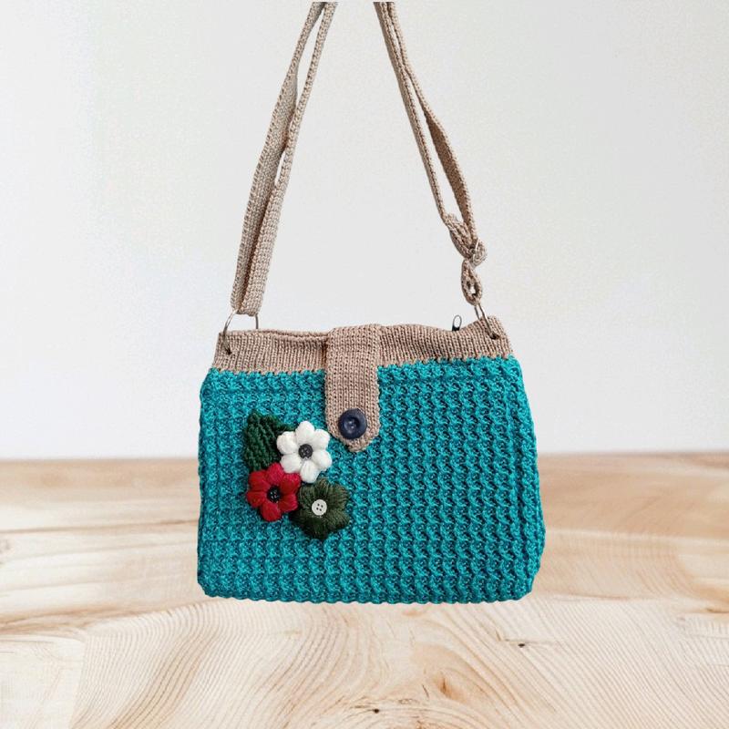 selempang rajutan wanita, motif bunga - Shop | Tokopedia