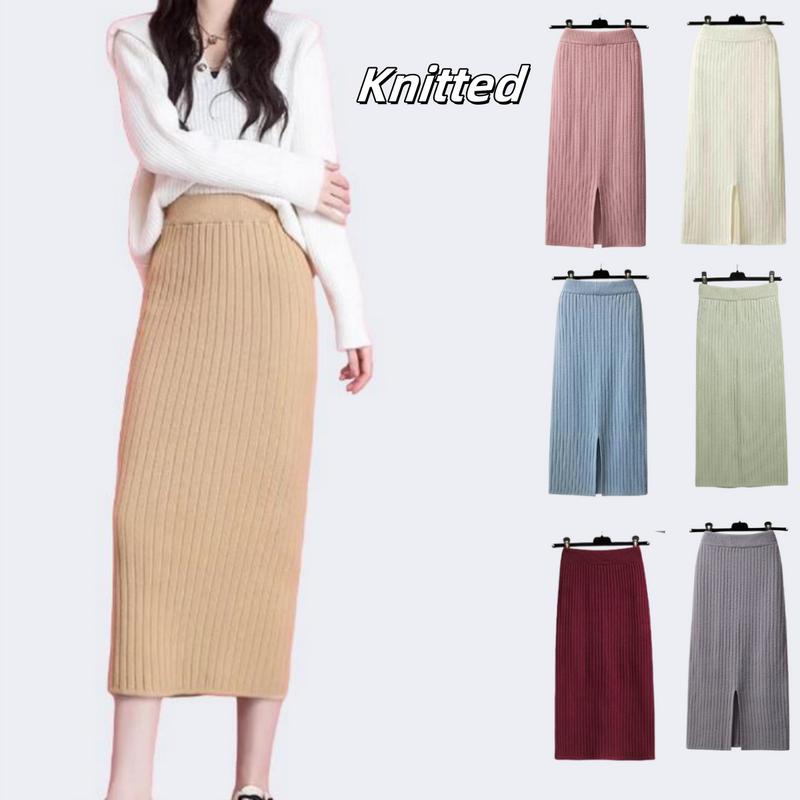 Korean fashion cotton wool knitted wrap skirt free size - TikTok Shop ...