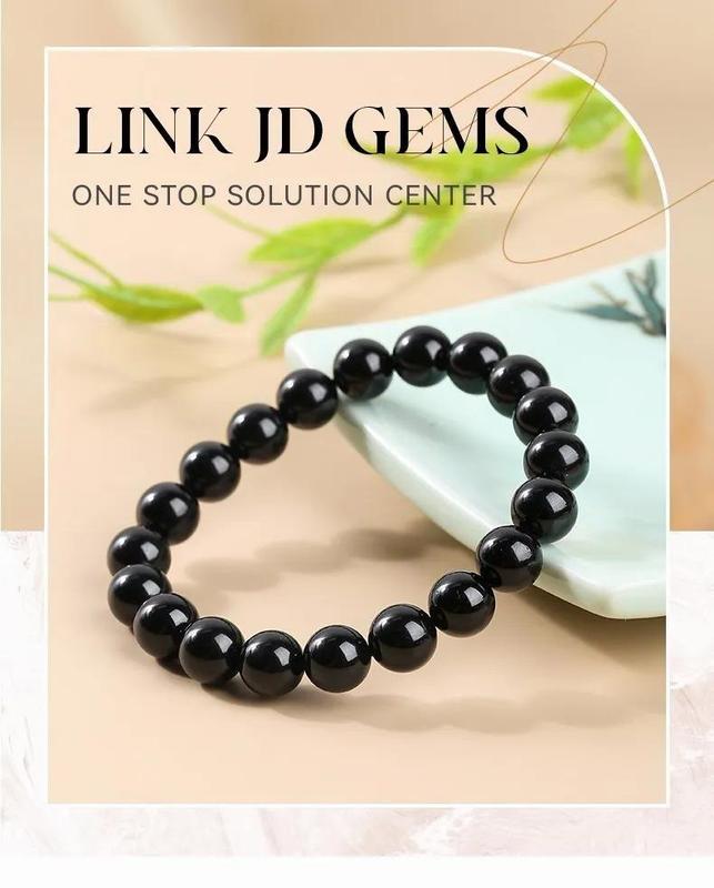 JD-Gelang manik turmalin hitam untuk wanita, Batu 7A semulajadi ...