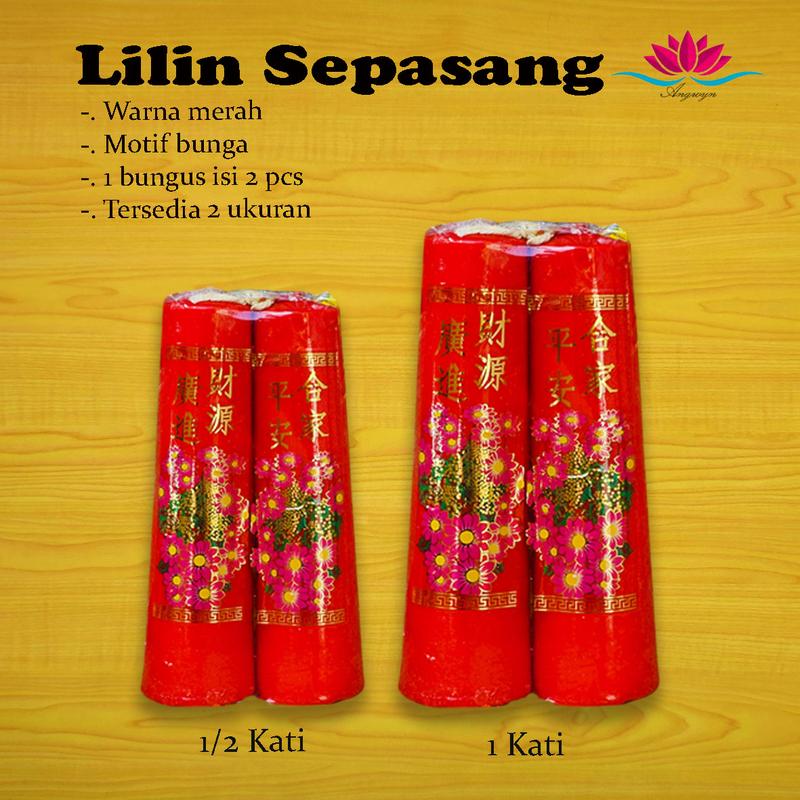 Lilin Merah Sepasang 1/2 kati / Lilin Sembahyang / Lilin Puja - Shop | Tokopedia
