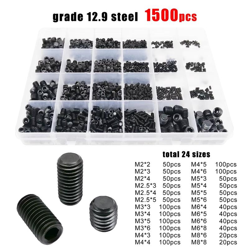 Kit Bolt Skru, 1500PCS, Keluli Tahan Karat 304, Hitam, Hexagon - TikTok ...