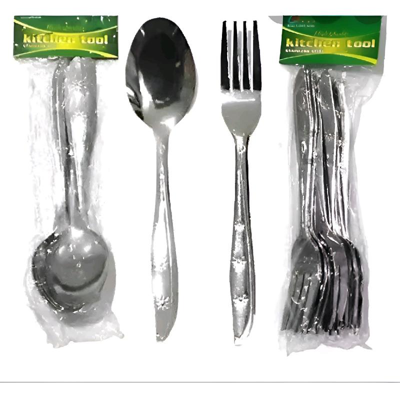 promo!!!paket 2 lusin sendok/garpu makan stainless isi 24 pcs Steel ...