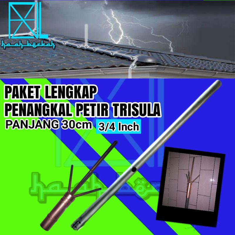 Paket Lengkap Penangkal Anti Petir Trisula Untuk Rumah Tombak Spitzen 3 ...