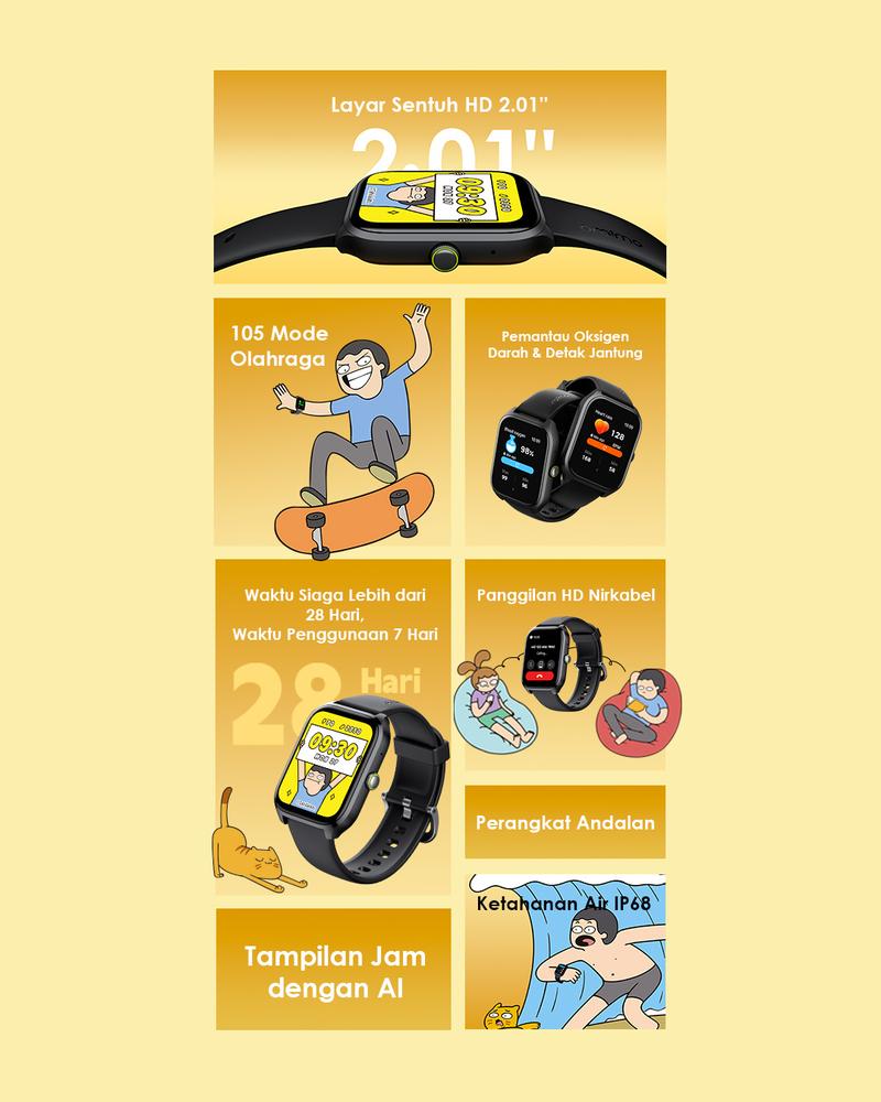 Smartwatch Couple Set x oraimo x Tahilalats Smartwatch Watch 5 Max OSW ...