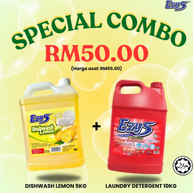 JUALAN COMBO ( SABUN DOBI WANGI 10KG + PENCUCI PINGGAN 5KG) Detergent ...