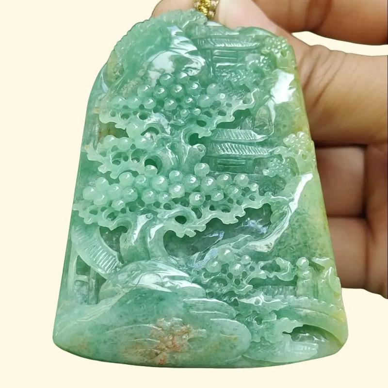 Big Jadeite-Jade, Green with Brown Natural Type A crafted with - TikTok ...
